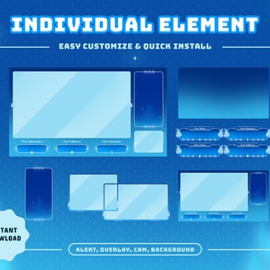 Blue Flames Animated Stream Package/stream Overlay/transition/panel ...