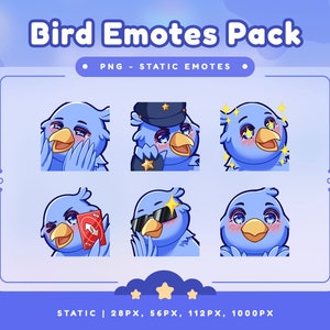 Blue Bird Emotes Pack for Twitch, Discord, Youtube/emotes Bundle/twitch ...