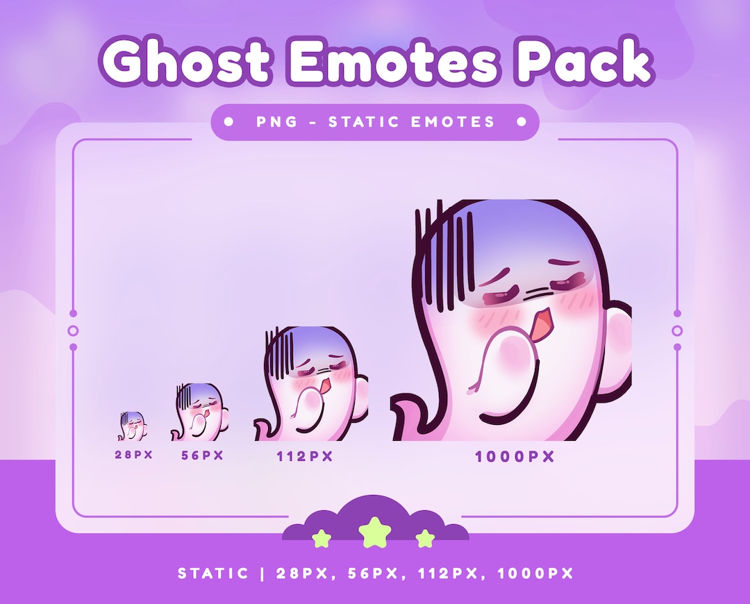 Disappointed Face Ghost Emotes Pack - Emote Bundle/discord/cute Ghost ...