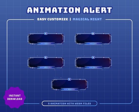 Magical Night Animated Alert Package/blue - Etsy