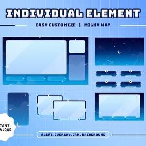 Milky Way Animated Stream Package/transition/stream Overlay/panels/sky ...