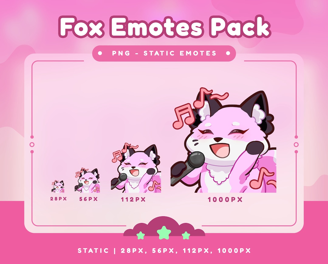 Singing Fox Emotes Pack-cute Chick/emote Bundle/discord/youtube/twitch ...