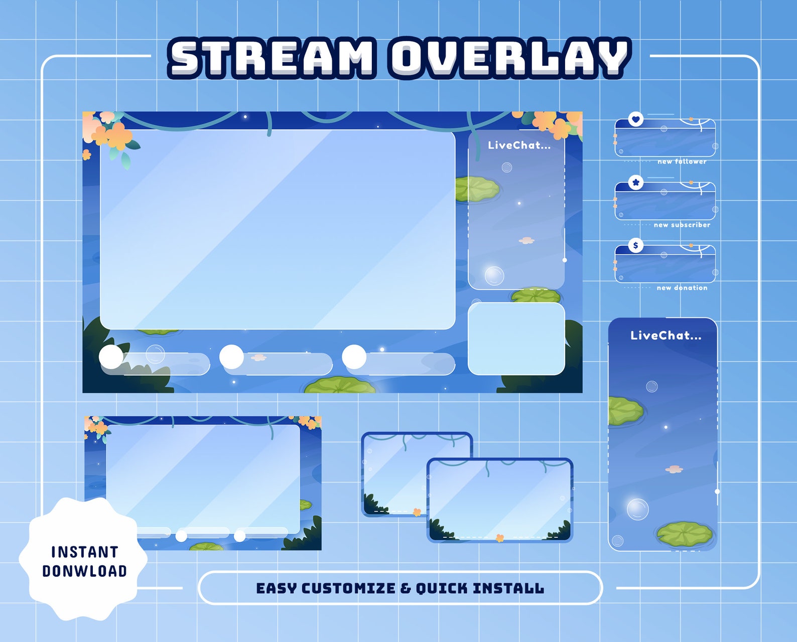 Lake Animated Stream Package/stream Overlay/stream Package/sea Theme ...