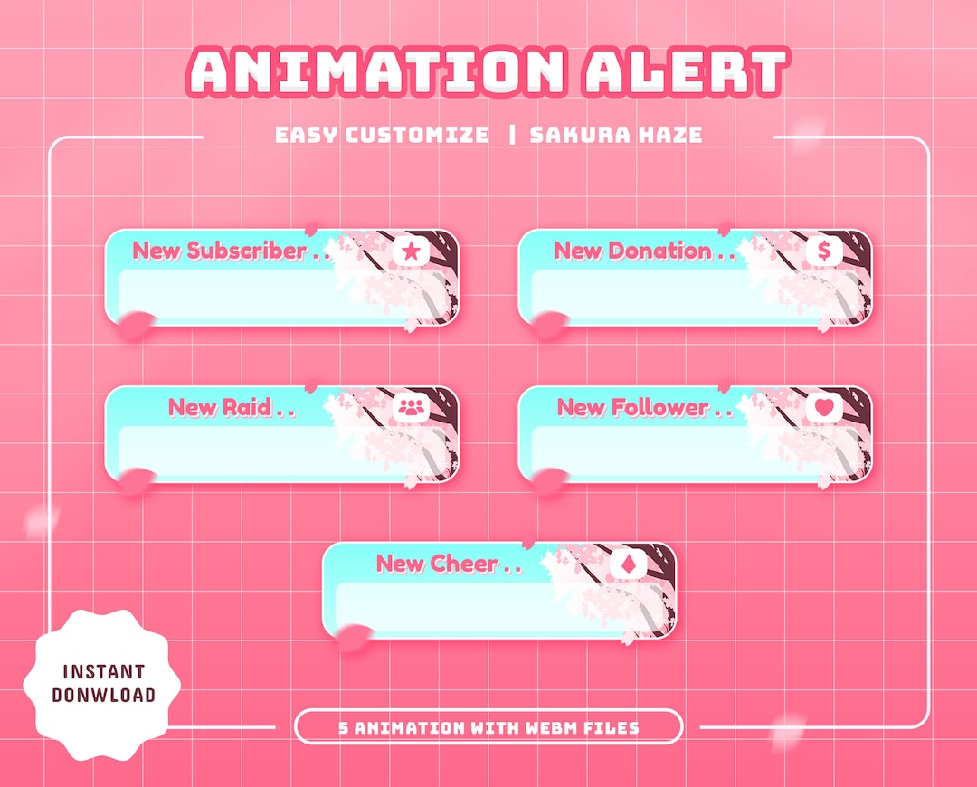 Sakura Haze Animated Stream Alerts & Transition (webm Files) - Etsy