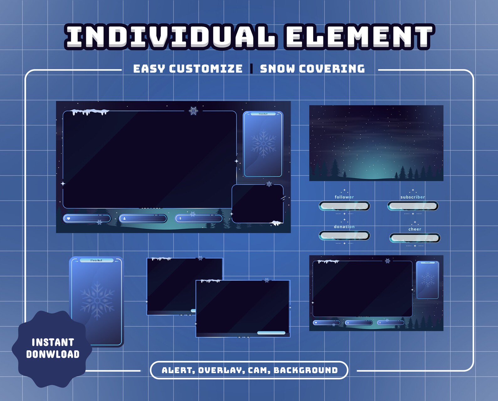 Snow Covering Animated Stream Package/stream Overlay/snow - Etsy