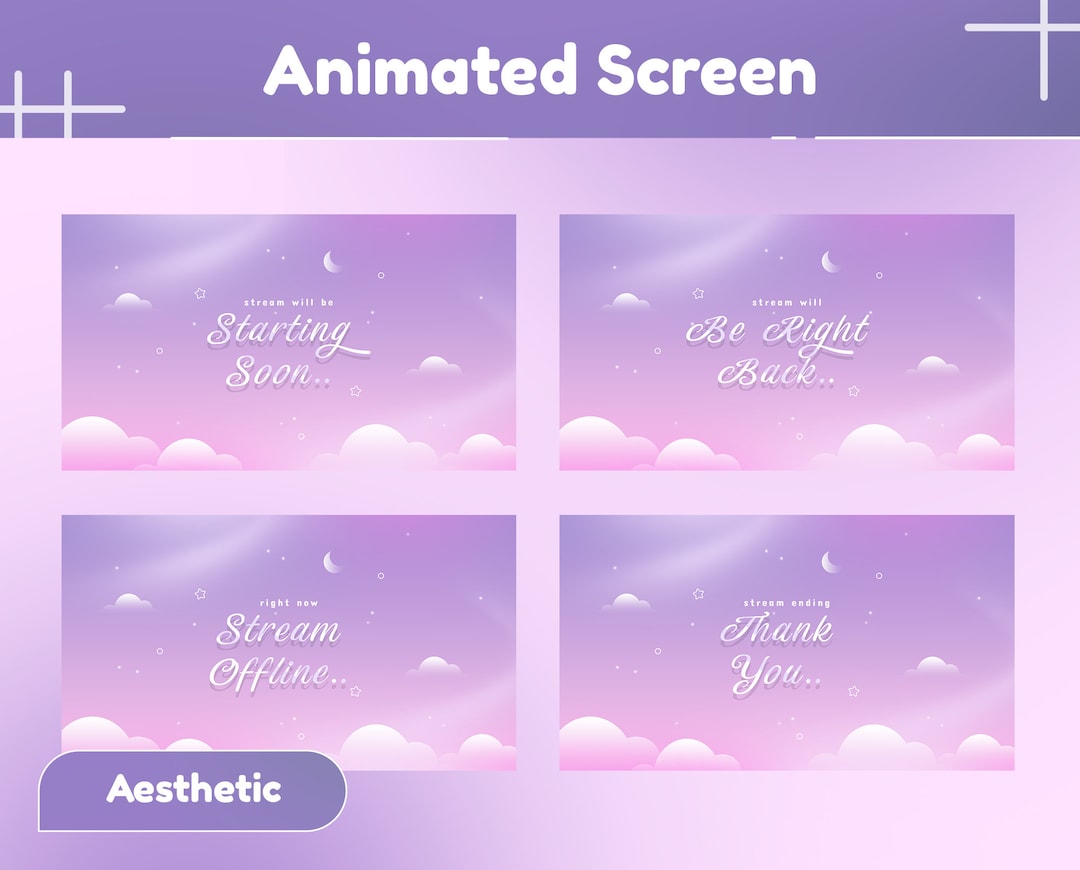 Blush Animated Stream Screen/transition/stream Overlay/panels/sky ...