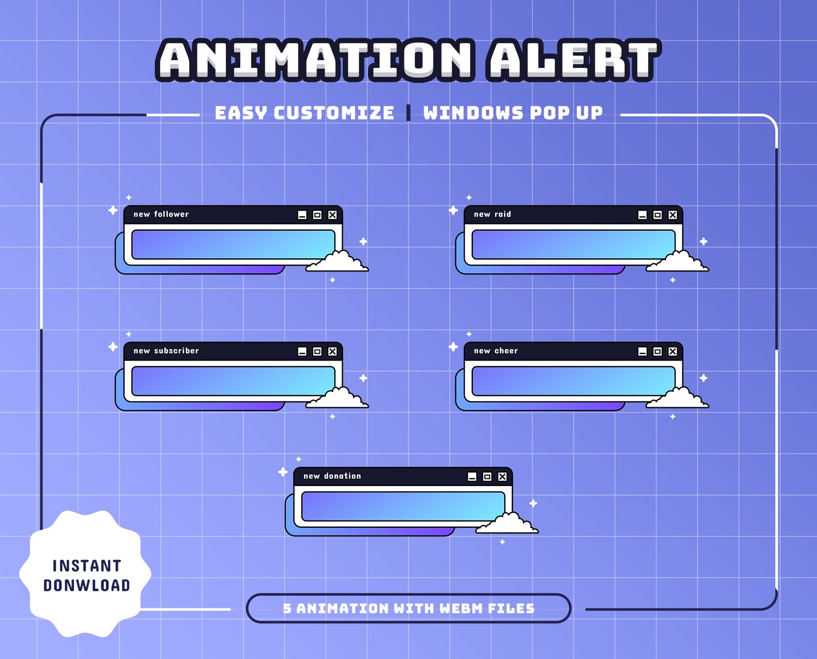 Windows Pop-up Animated Stream Alerts/transition/stream - Etsy