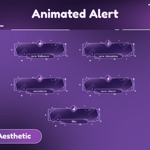 Violet Voyage Animated Stream Package/aesthetic/kawaii Design/twitch ...
