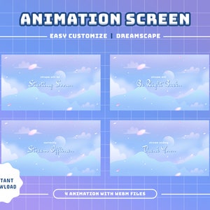 Dreamscape Animated Stream Package/transition/panels/girly/cute Theme ...