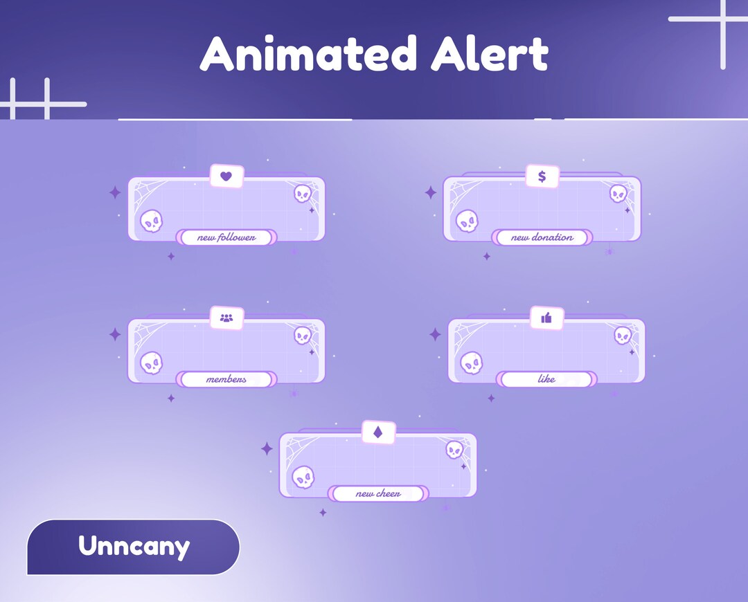 Soft Skull Animated Stream Alerts/transition/stream Overlay/panel ...