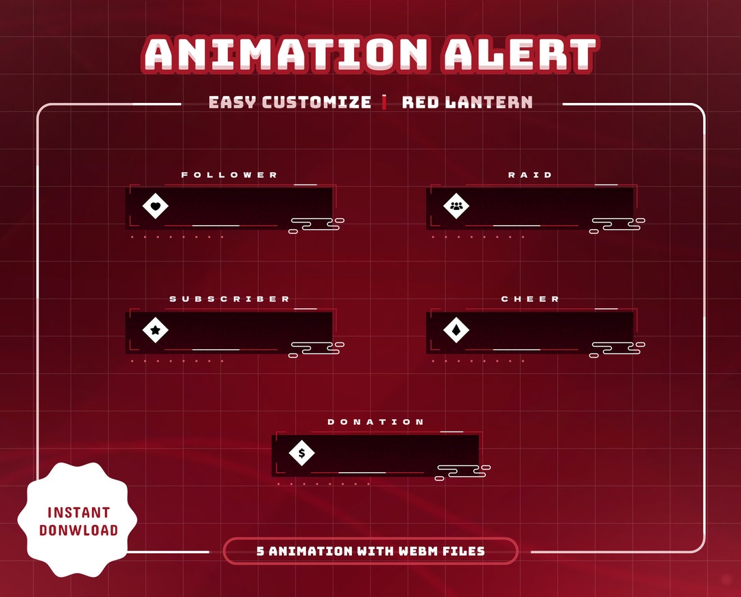 Red Lantern Animated Alert Package/stream Overlay/chinese Theme/simple ...