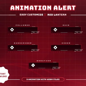 Red Lantern Animated Alert Package/stream Overlay/chinese Theme/simple ...