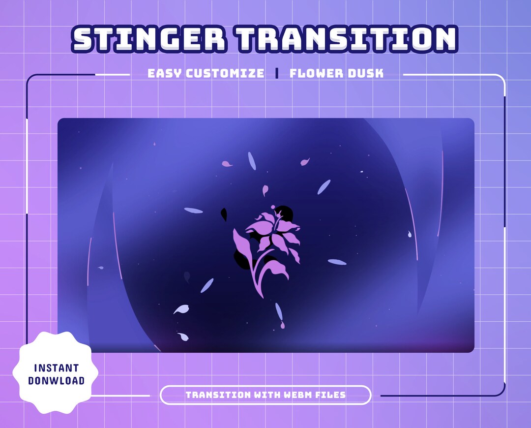 Flower Dusk Animated Stream Transition/transition/stream Overlay/panels ...