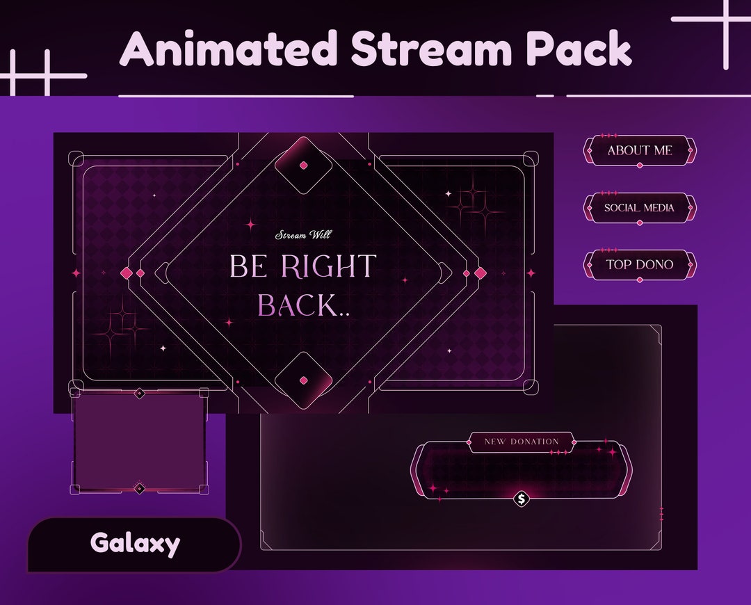 Lucid Shades Animated Stream Package/stream Overlay/simple/dark Purple ...
