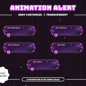 Transcendent Animated Stream Alerts/transition/stream Overlay/panels ...