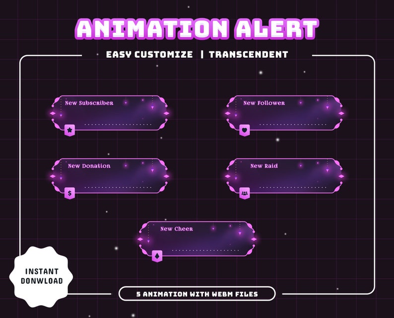 Transcendent Animated Stream Alerts/transition/stream - Etsy