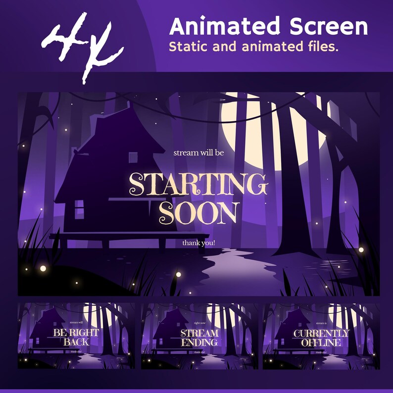 Animated Phantom Forest Stream Overlay: Dark Aesthetic Design for ...