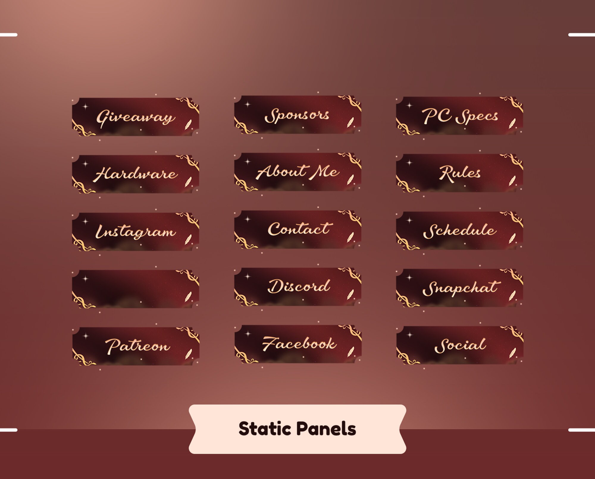 Akasaku Glamour Vtuber Stream Panels/stream Overlay/transition/panels ...