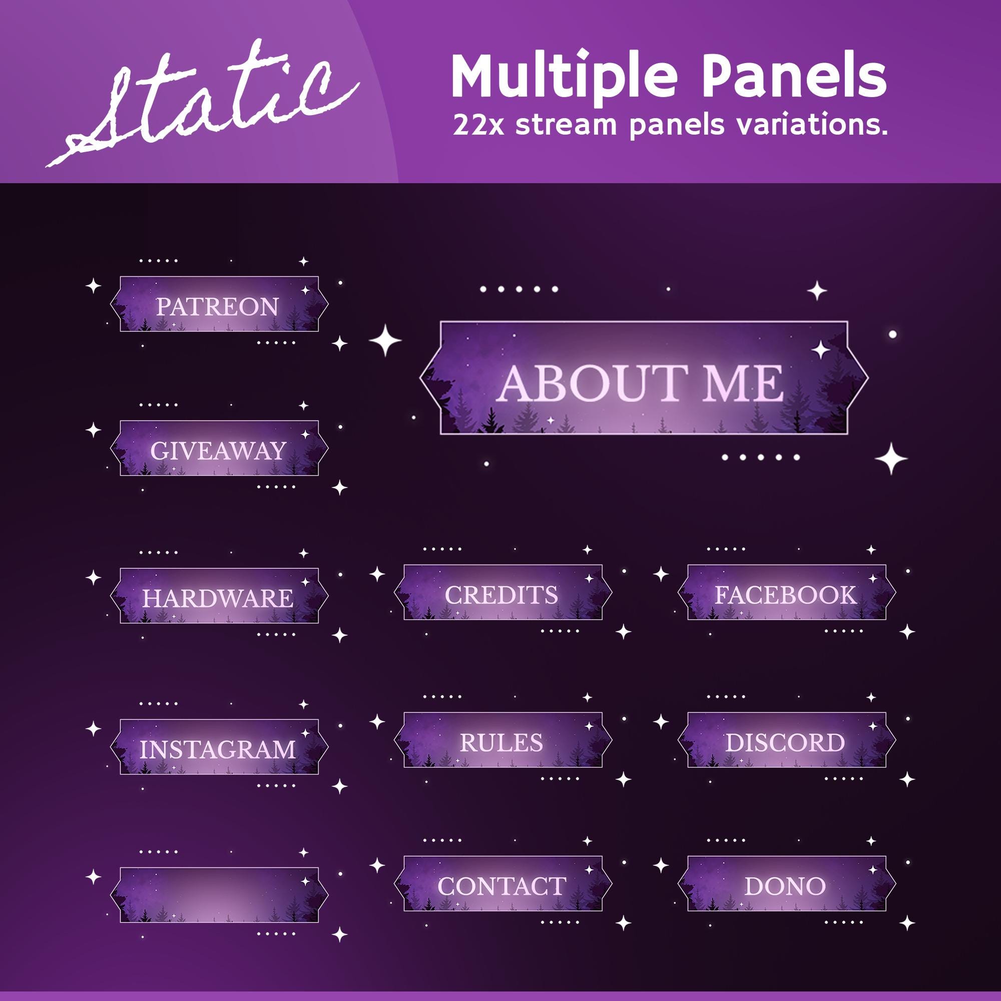 Animated Twilight Aurora Stream Overlay: Cozy Purple Night Forest for ...