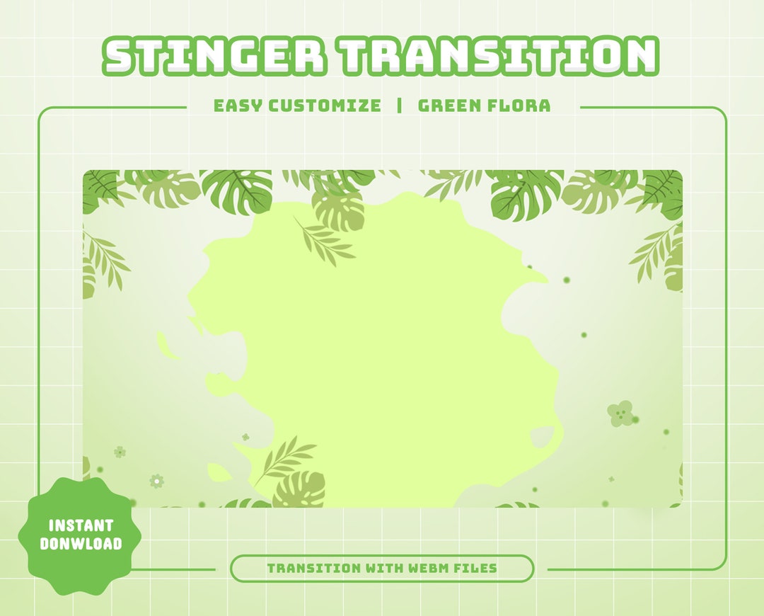 Green Flora Animated Stream Transition/transition/stream Overlay/panels ...