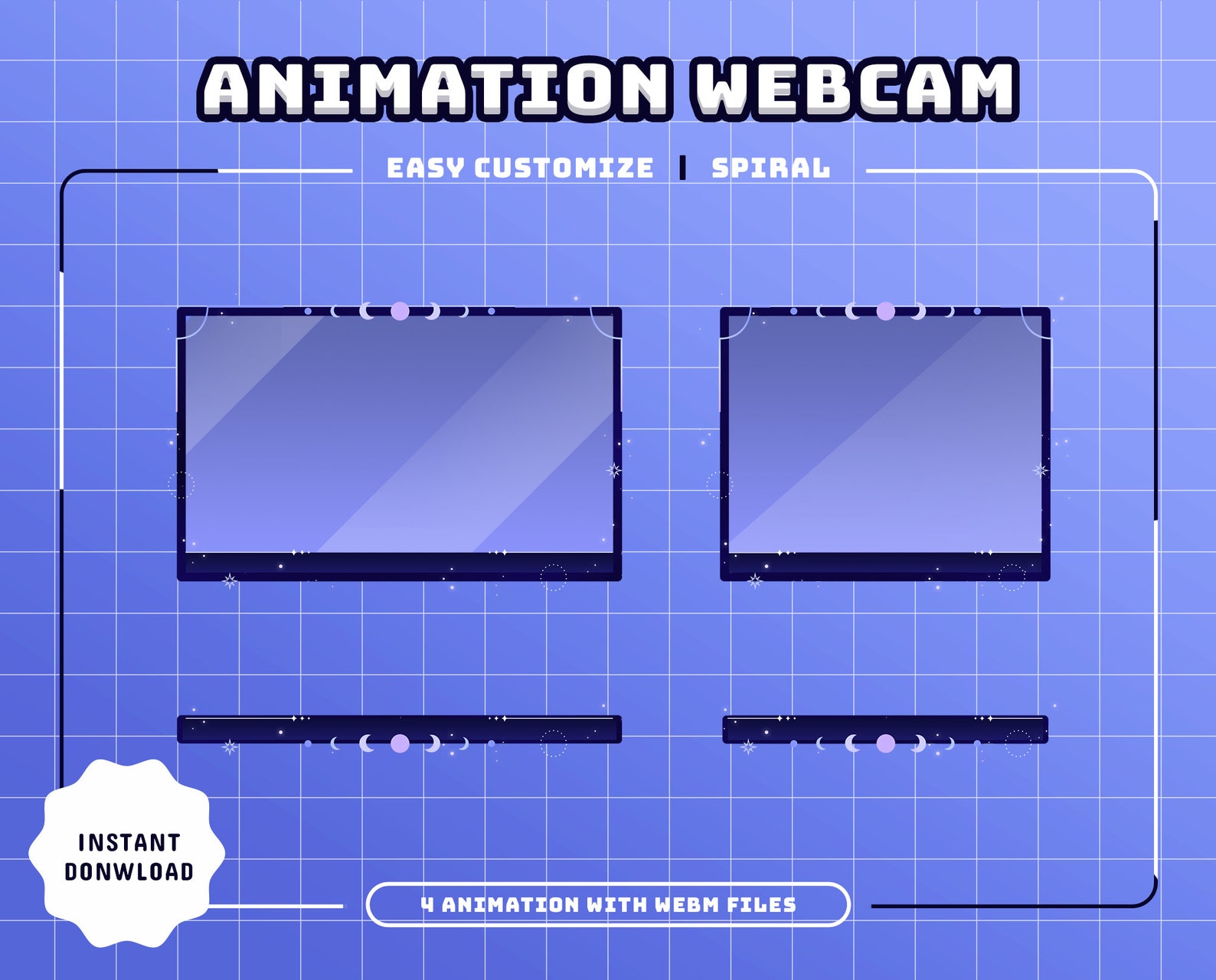 Spiral Animated Stream Package/stream Overlay/simple/dark Blue ...