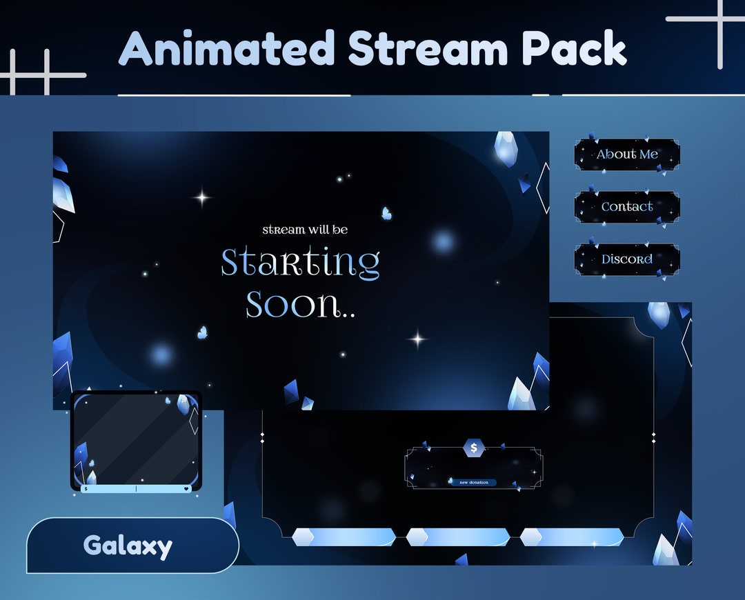 Crystal Mirage Animated Stream Package/transition/stream Overlay/panels ...