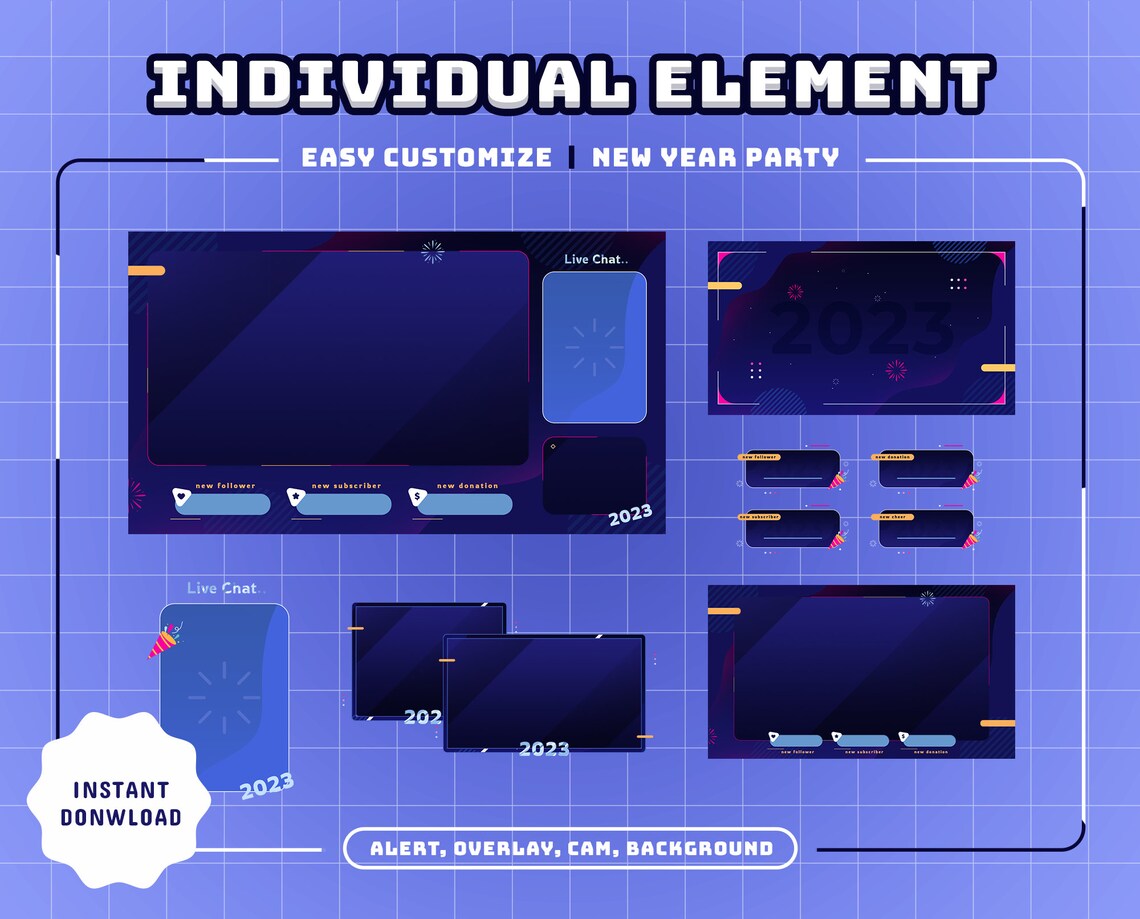 New Year Party Animated Stream Package/transition/stream - Etsy