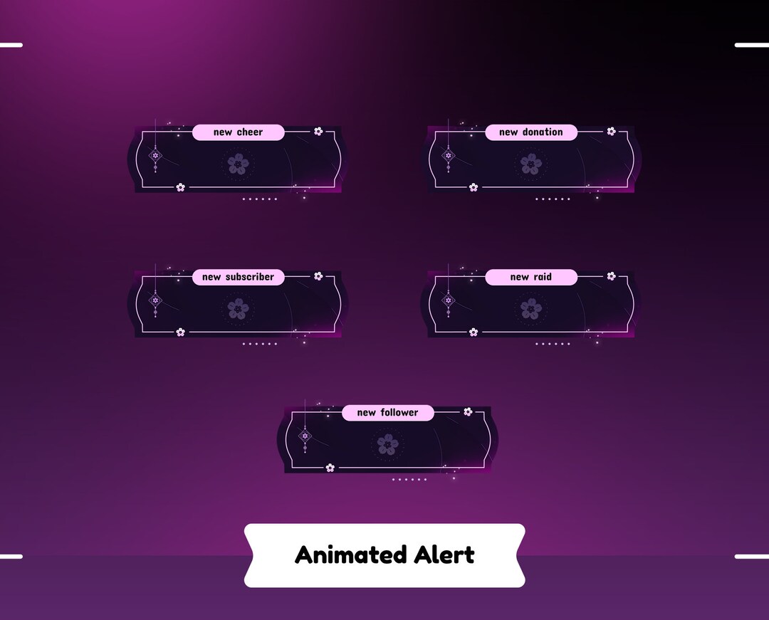 Blooming Galaxy Vtuber Animated Stream Alerts/stream Overlay/transition ...