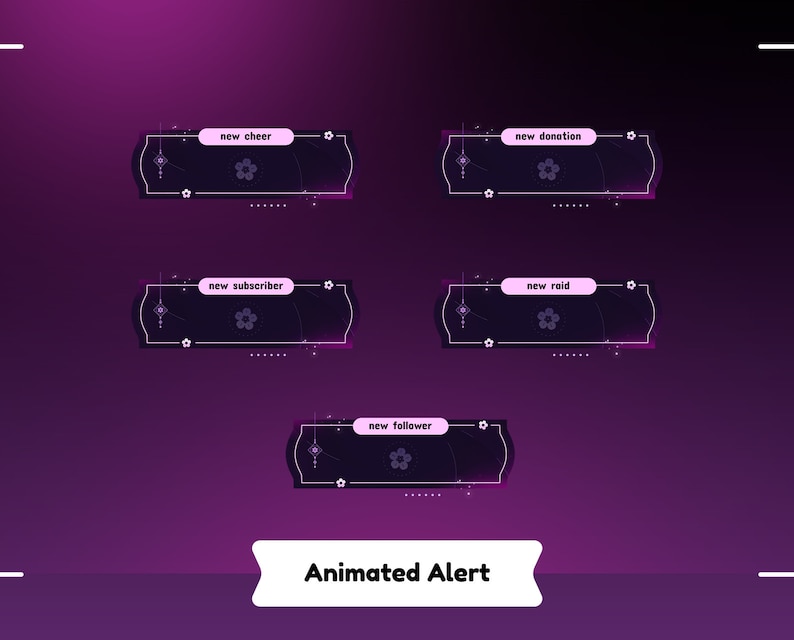Blooming Galaxy Vtuber Animated Stream Alerts/stream - Etsy