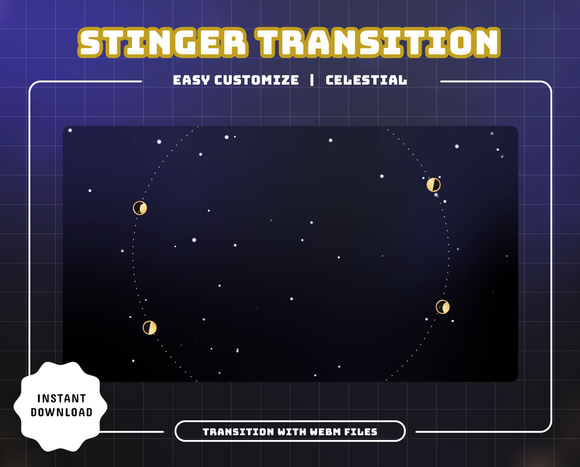 Celestial Animated Transition/dark Blue Theme/twitch - Etsy