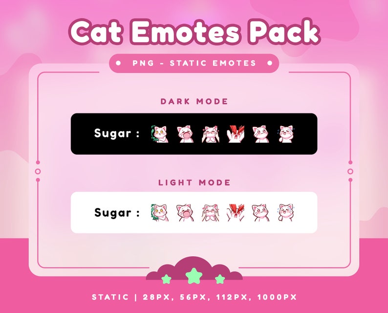Smiley Cat Emotes Pack/cute Cat Emote/emote Bundle/discord/youtube ...