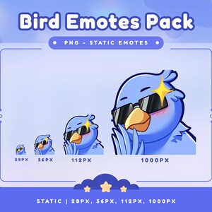 Blue Bird Emotes Pack for Twitch, Discord, Youtube/emotes Bundle/twitch ...
