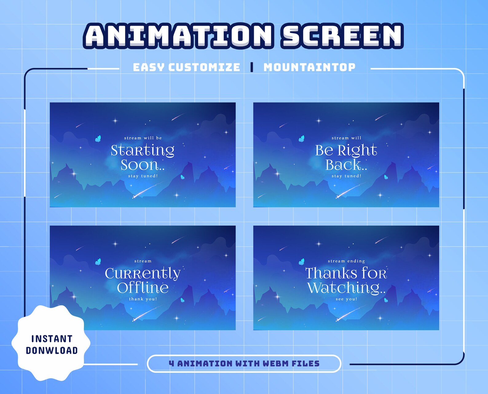 Mountaintop Animated Stream Screens/transition/stream - Etsy