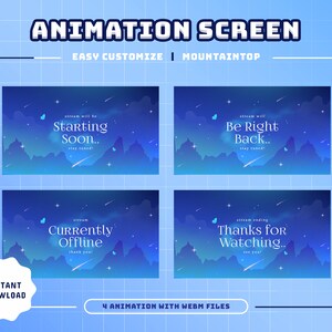 Mountaintop Animated Stream Screens/transition/stream Overlay/panels ...