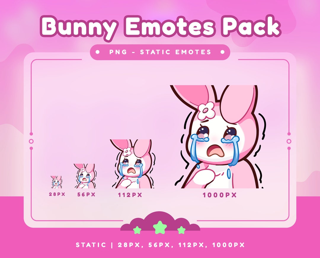 Crying Bunny Emotes Pack: Kawaii Twitch/discord Emotes (digital ...