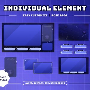 Rose Saga Animated Stream Package/transition/stream Overlay/panels/blue ...