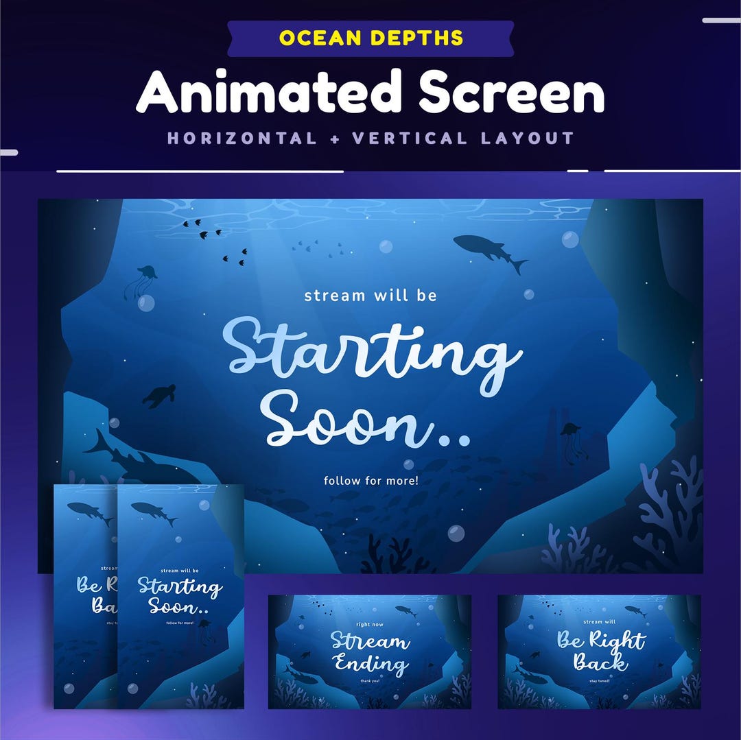 Ocean Depths Animated Stream Screen Package for Twitch/mysterious ...
