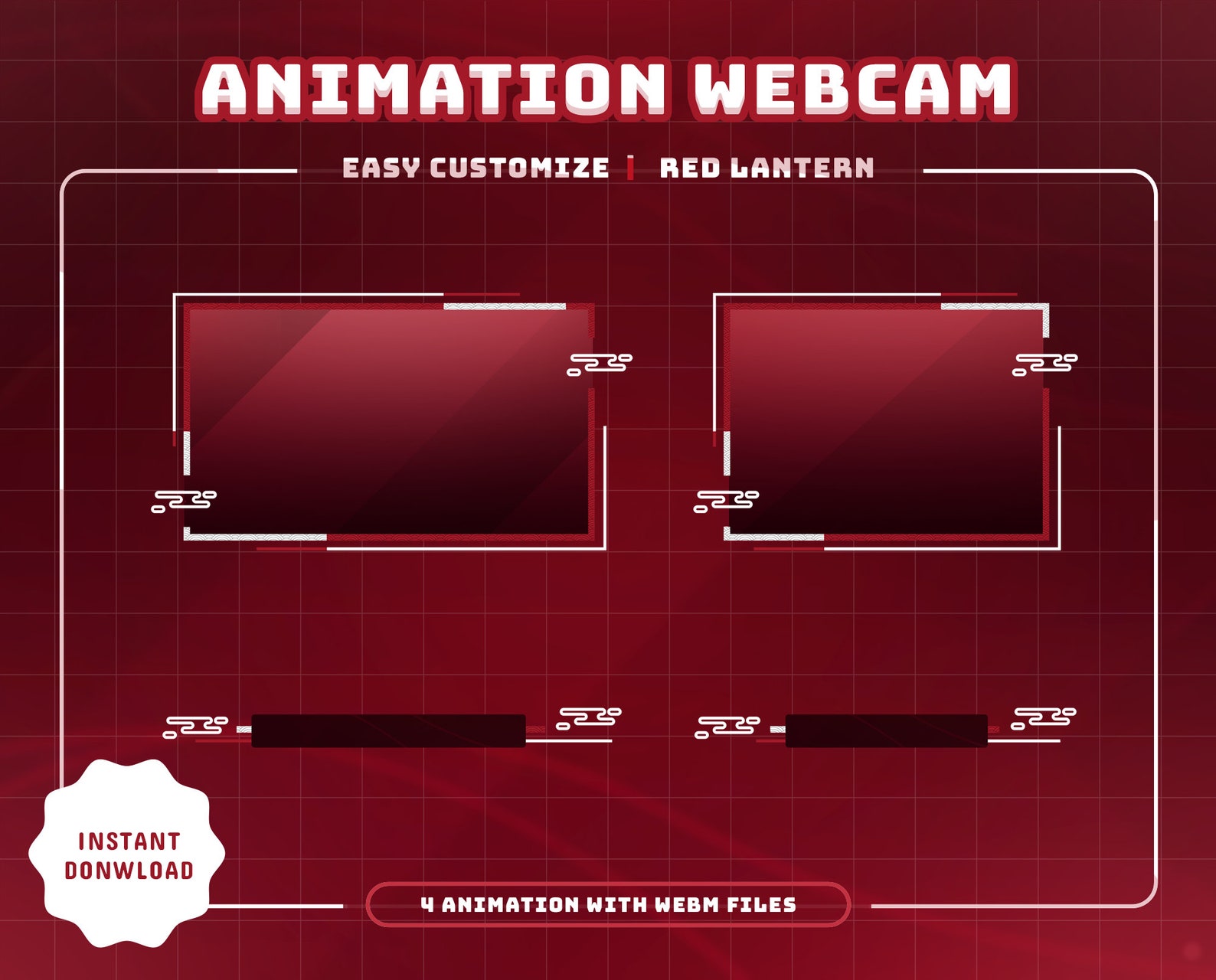 Red Lantern Animated Stream Package/stream Overlay/chinese Theme/simple ...