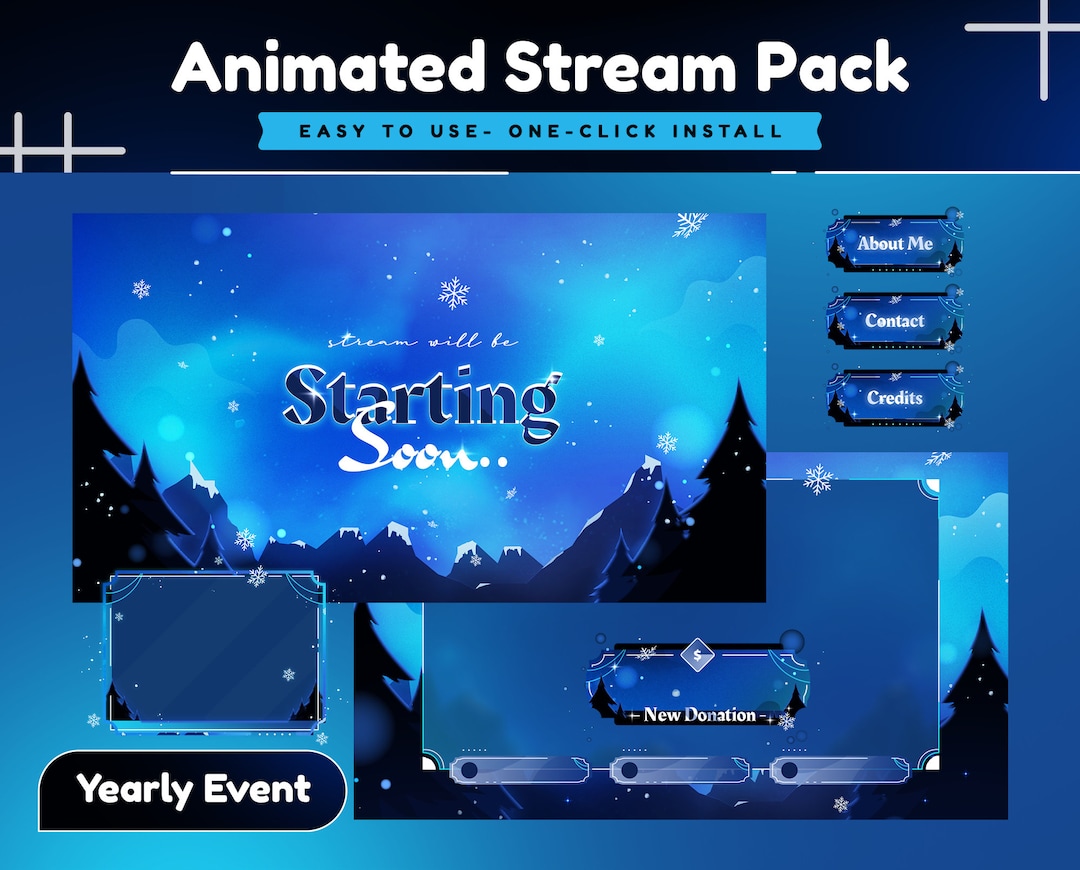 Frosty Chill Animated Stream Overlay for Twitch, Youtube/merry ...