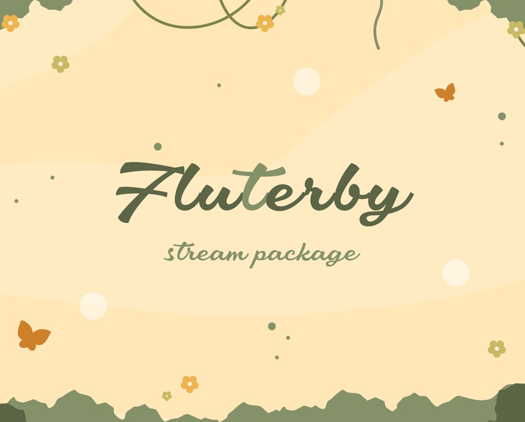 Flutterby Animated Stream Package/green White Theme/twitch Set/panels/green Calm/ Calm Theme ...