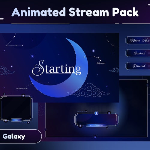 Magical Night Animated Stream Package/blue - Etsy