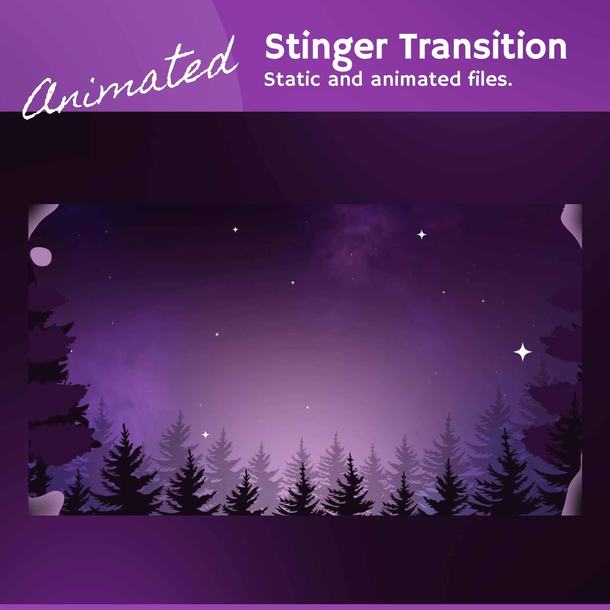 Animated Twilight Aurora Stream Overlay: Cozy Purple Night Forest for ...