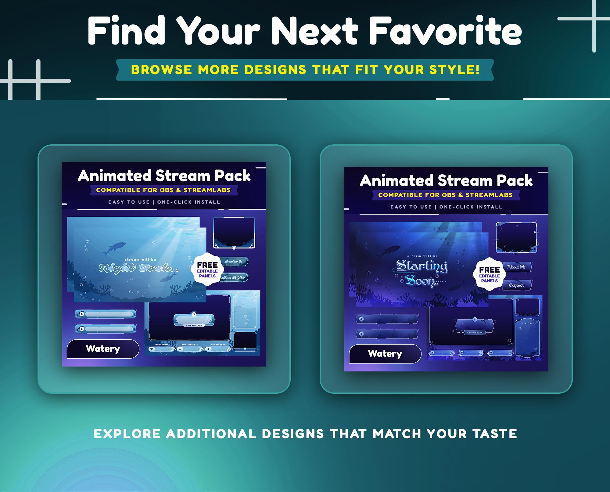 Nautical Reef Animated Stream Overlay Package for Twitch/underwater ...