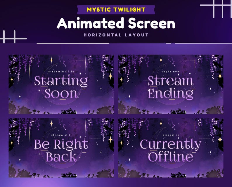 Mystic Twilight Animated Stream Screen for Twitch/starry Nights Twitch ...