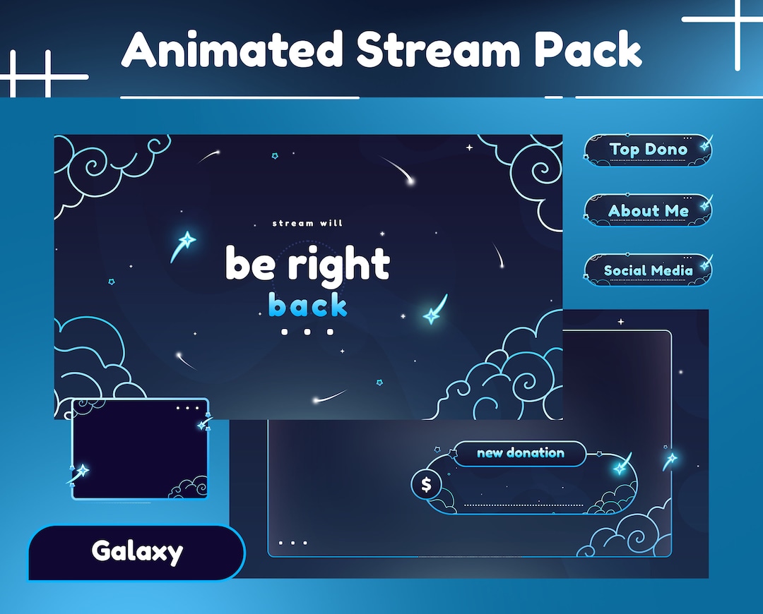 Nimbus Cloud Animated Stream Package/transition/stream - Etsy