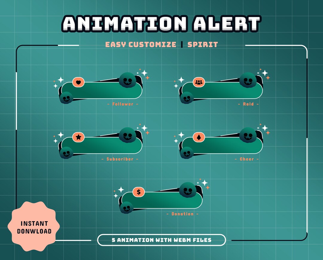 Spirit Animated Stream Alerts/twitch Overlay/transition/panels ...