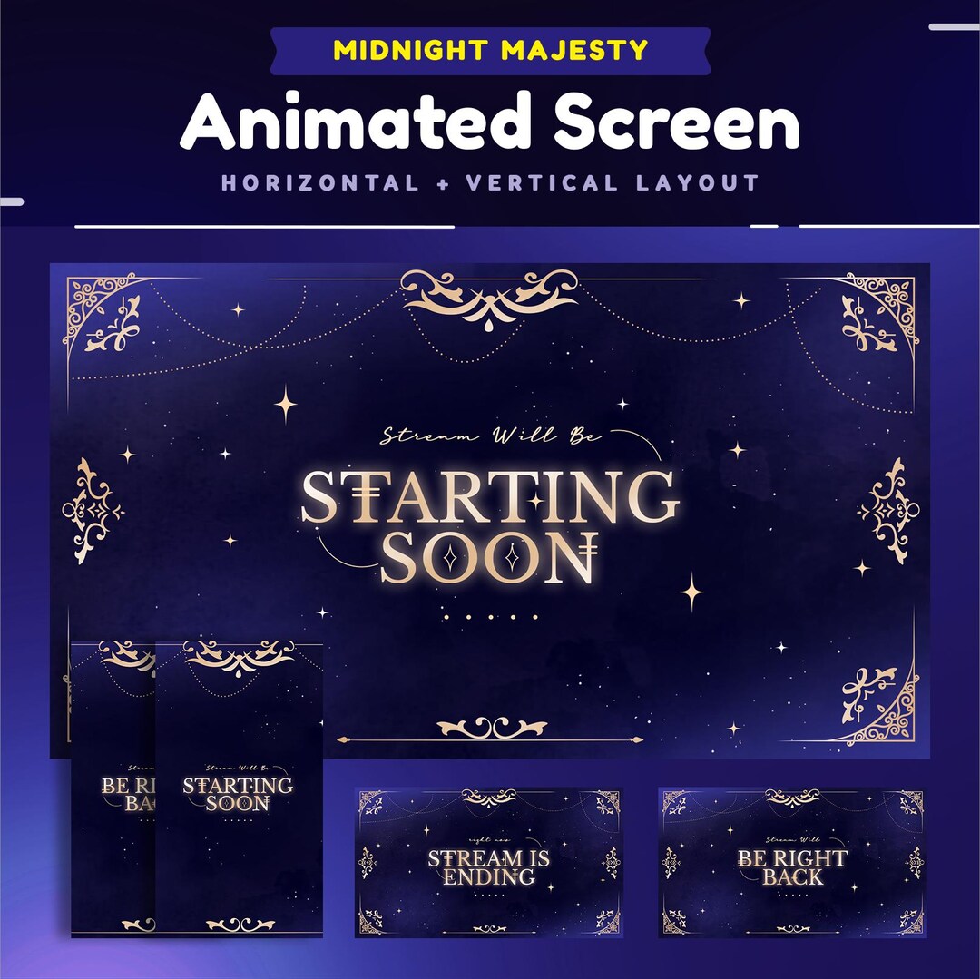 Midnight Majesty Animated Stream Screen/streaming Overlay/luxurious ...