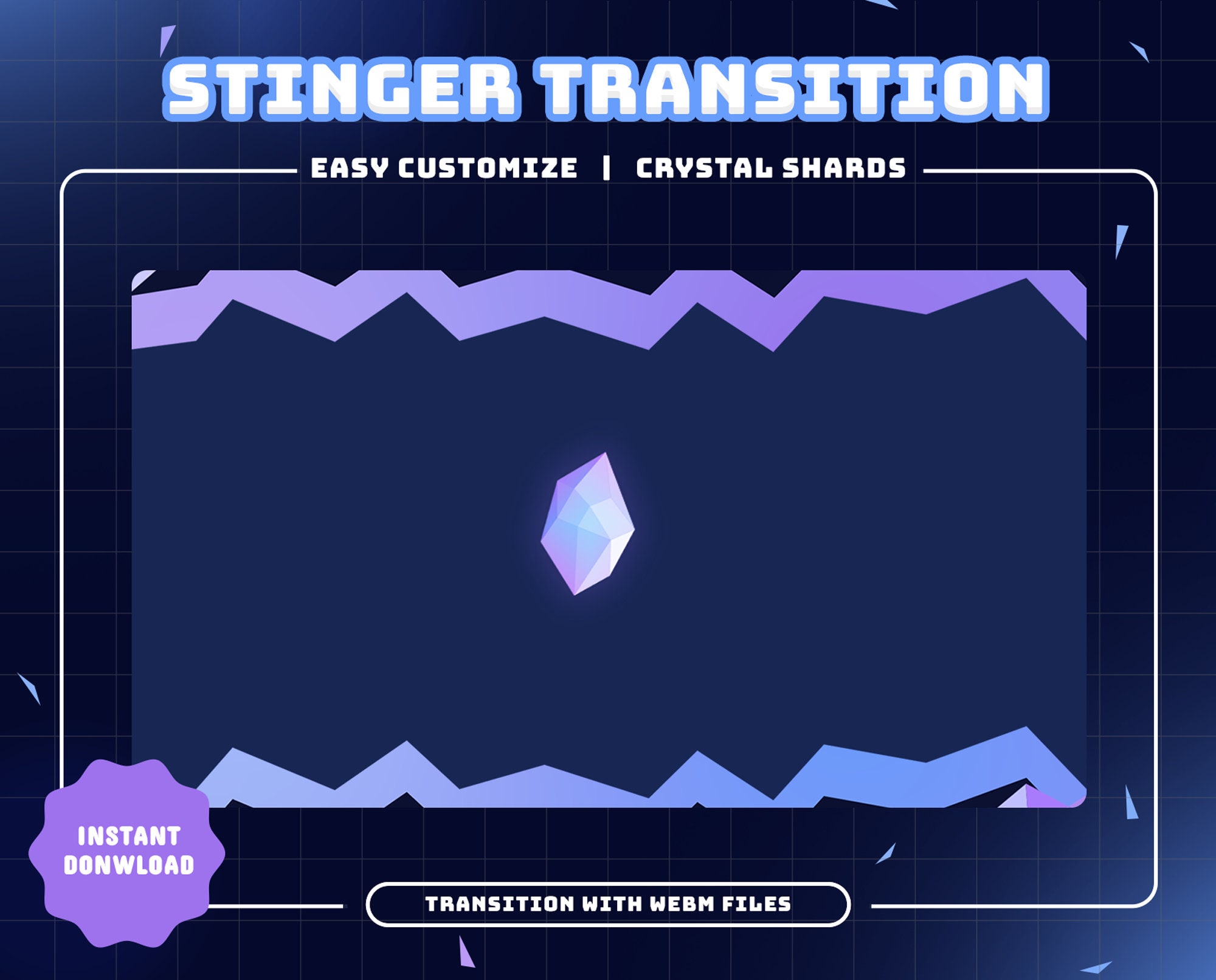 Crystal Shards Animated Stream Package/transition/stream Overlay/panels ...