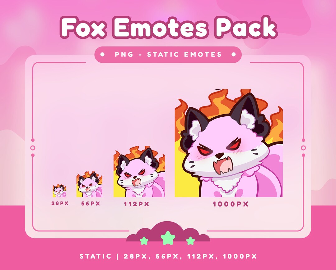Burning Fox Emotes Pack-cute Chick/emote Bundle/discord/youtube/twitch ...