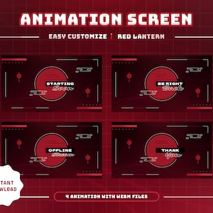 Red Lantern Animated Screen Package/stream Overlay/chinese Theme/simple ...